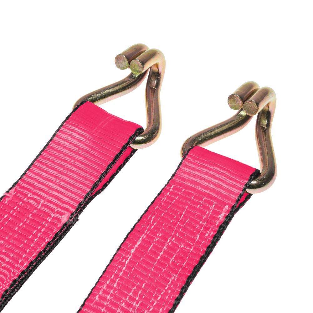 2" x 24' Ratchet Strap With Wire Hooks - Pink | Cargo Equipment