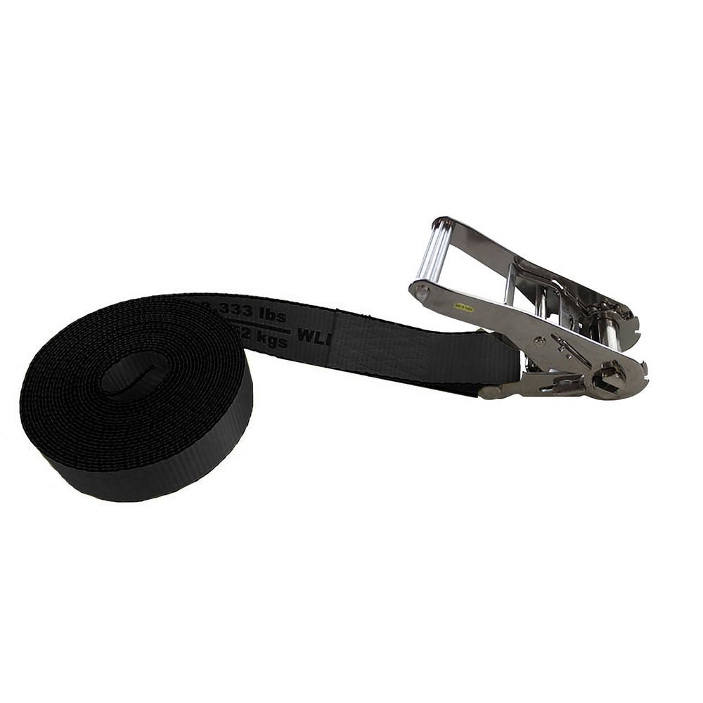 2" x 40' Endless Loop Stainless Steel Ratchet Strap - Black | Cargo ...
